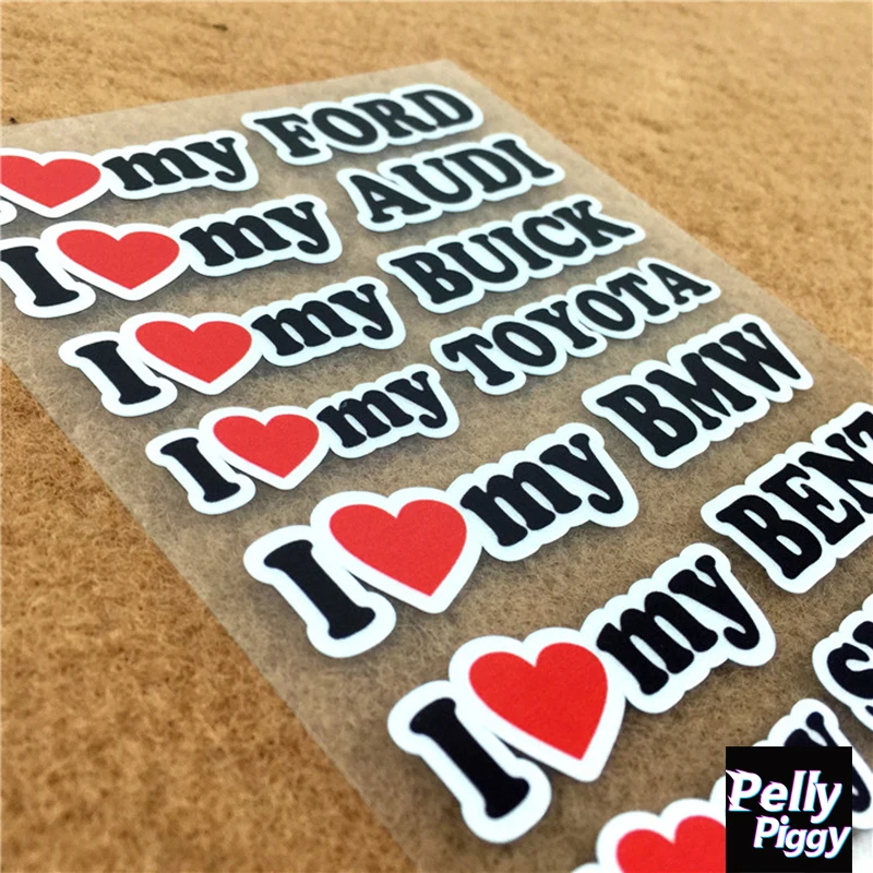 Reflective-Personalized-Car-Sticker-I-Love-my-Car-Sticker-Car-Handle ...