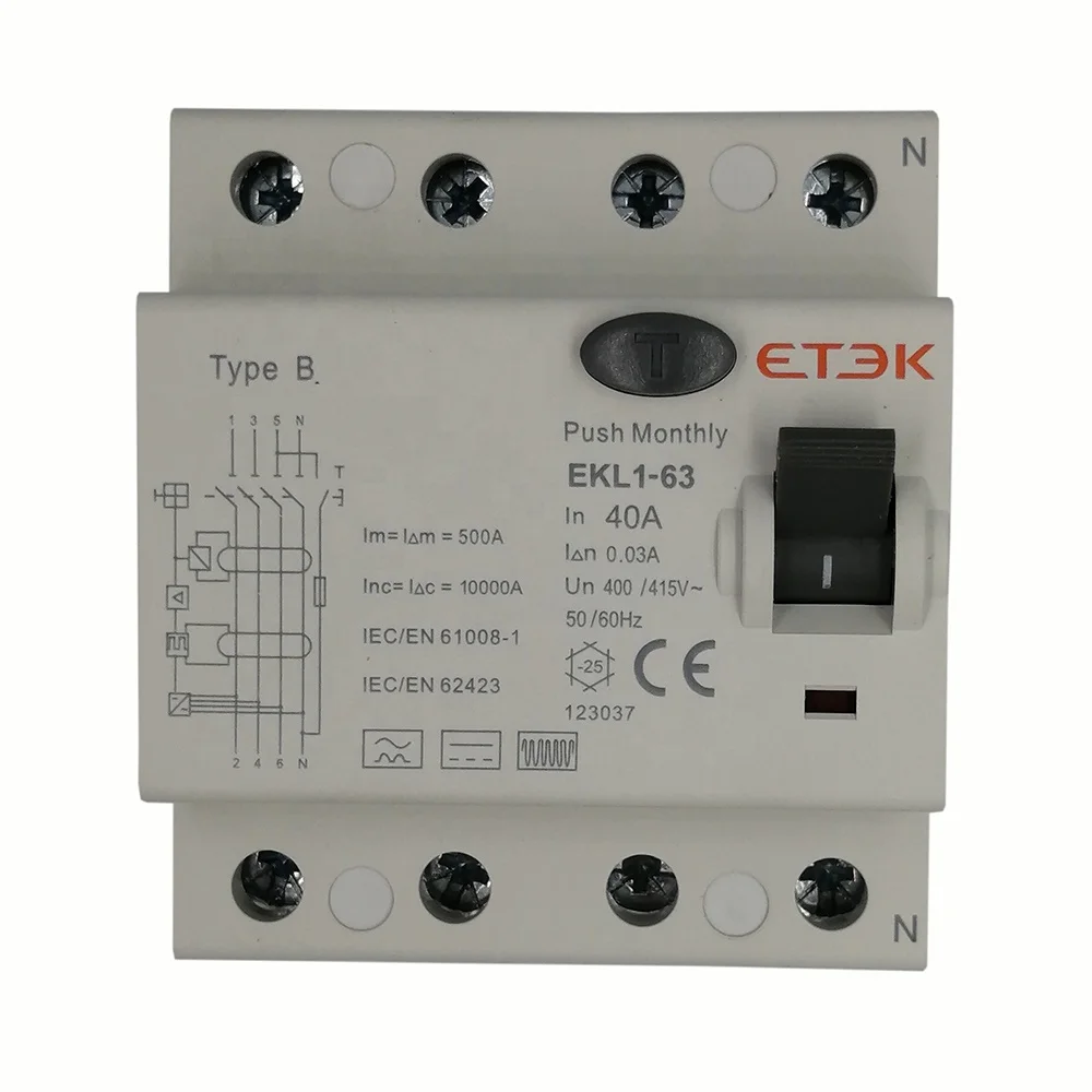 IEC 61008-1 RCD B Type RCCB 100A 30mA 300mA 10KA 2P 4Pole, 40% OFF