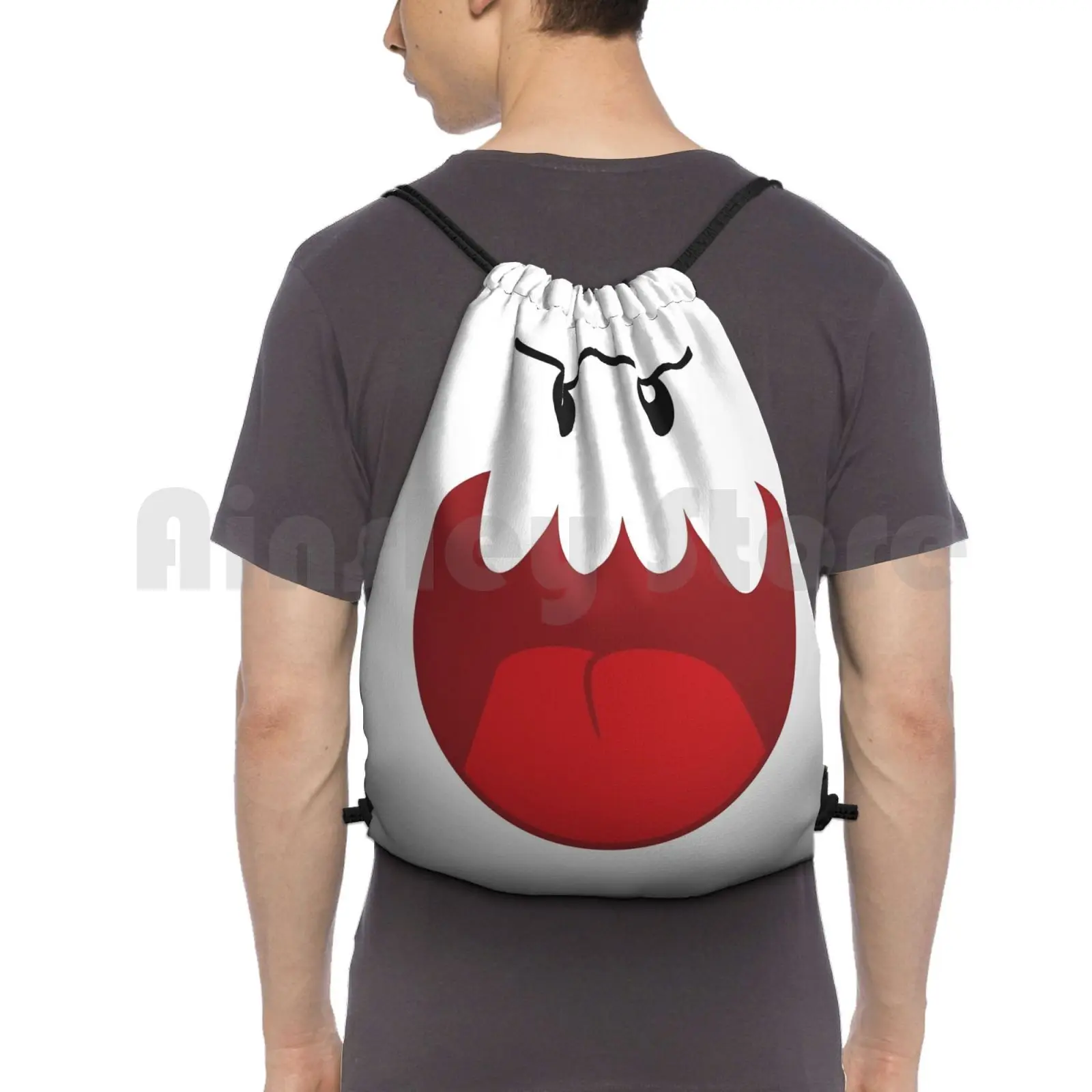 Boo-Backpack-Drawstring-Bags-Gym-Bag-Waterproof-Boo-Bros-Video-Games ...