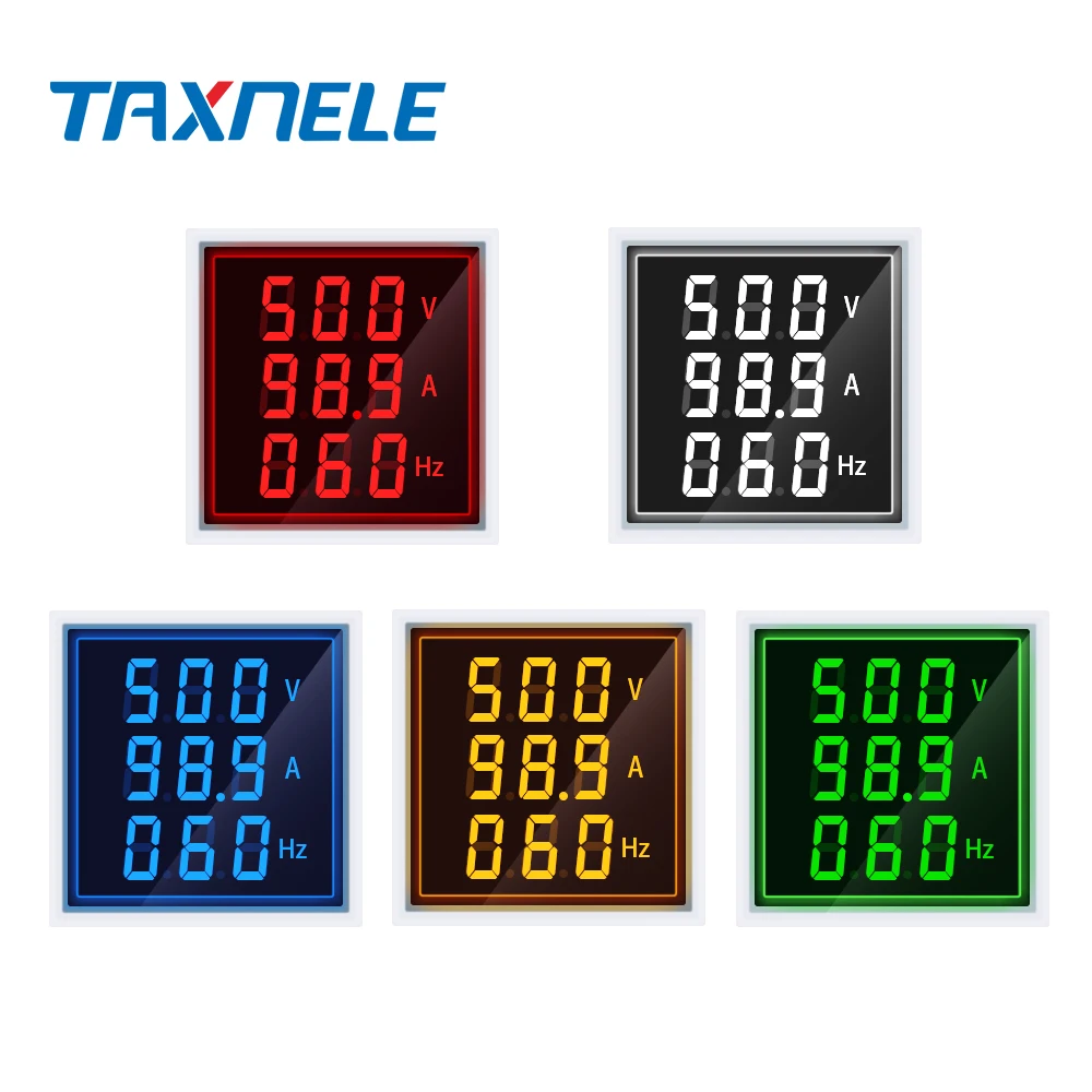 AC 60-500V 1-100A LED Digital Voltmeter Ammeter Hertz HZ Signal Lights ...