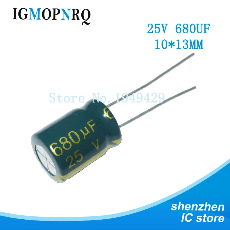 20PCS Higt quality 25V680UF 10X13 680UF 25V 10*13mm Electrolytic ...