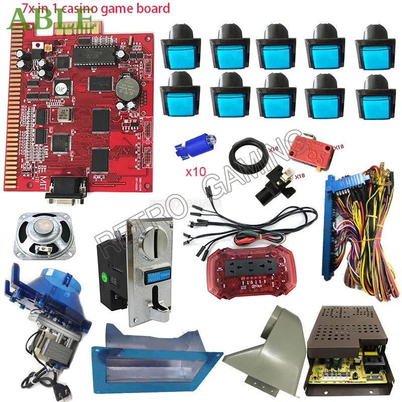 Casino Slot Machine Poker Game Motherboard 7X In 1diy Kit 36pin Jamma ...