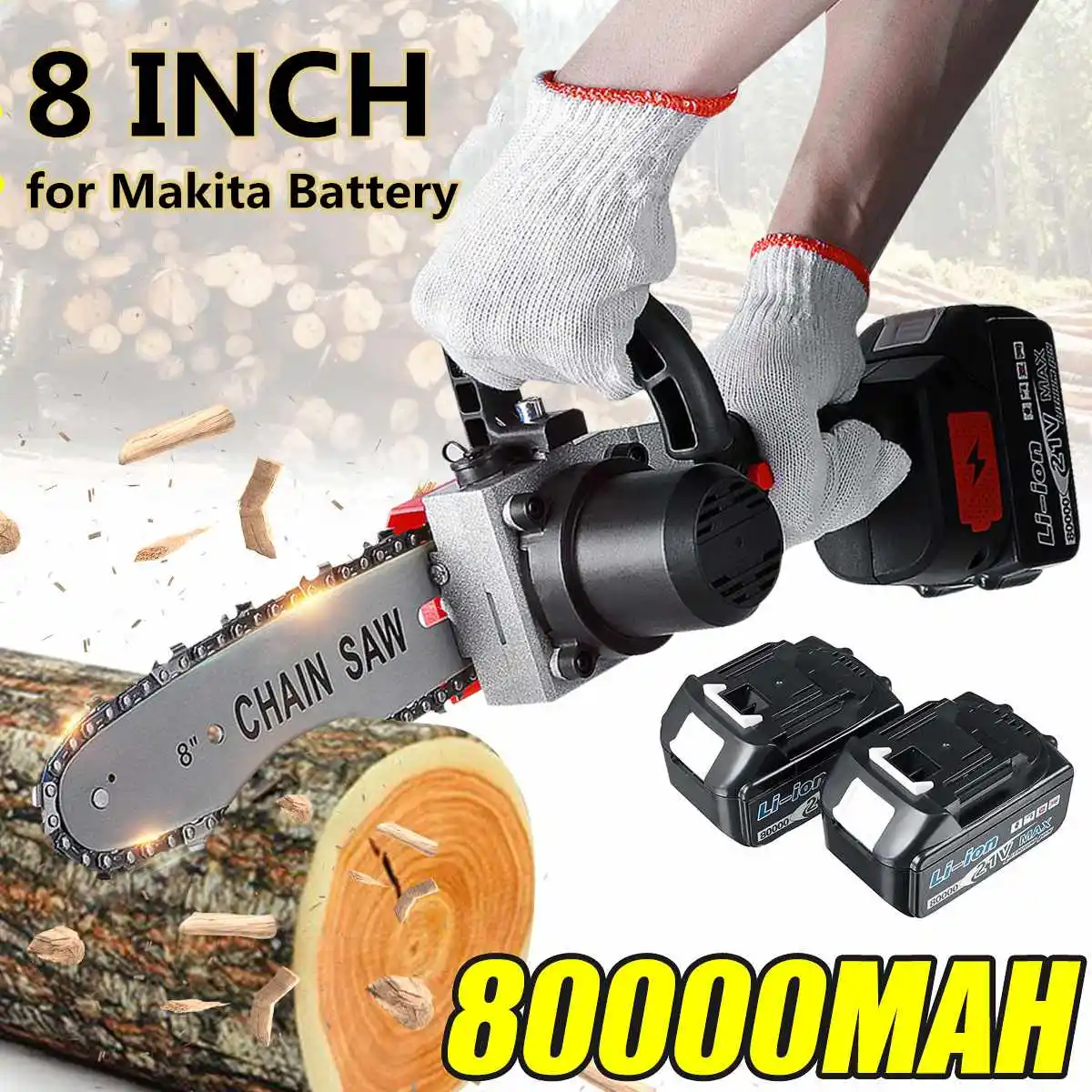 8 Inch 1800w Electric Chain Saw Pruning Chain Saw Brushless Garden Tree ...