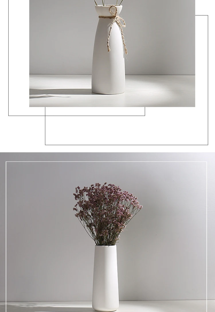 VASE,A2--Vase en céramique en corde de chanvre blanc minimaliste ...