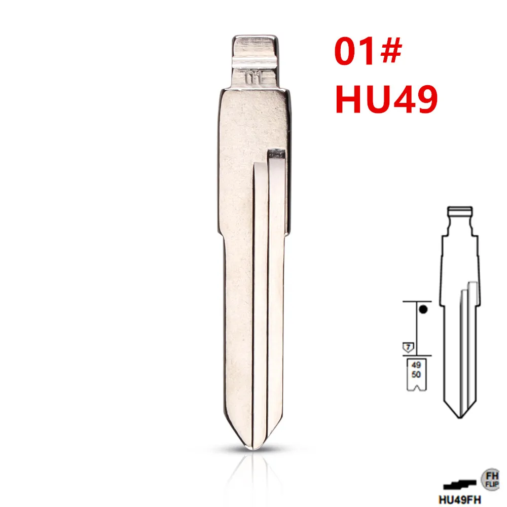 10pcs-Uncut-flip-Metal-key-blade-01-HU49-for-VW-Jetta-Santana-for-KD ...