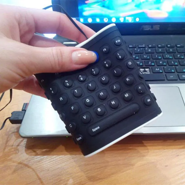 Mini Teclado De Silicone Flexível Para Pc, Portátil, Usb, Dobrável ...