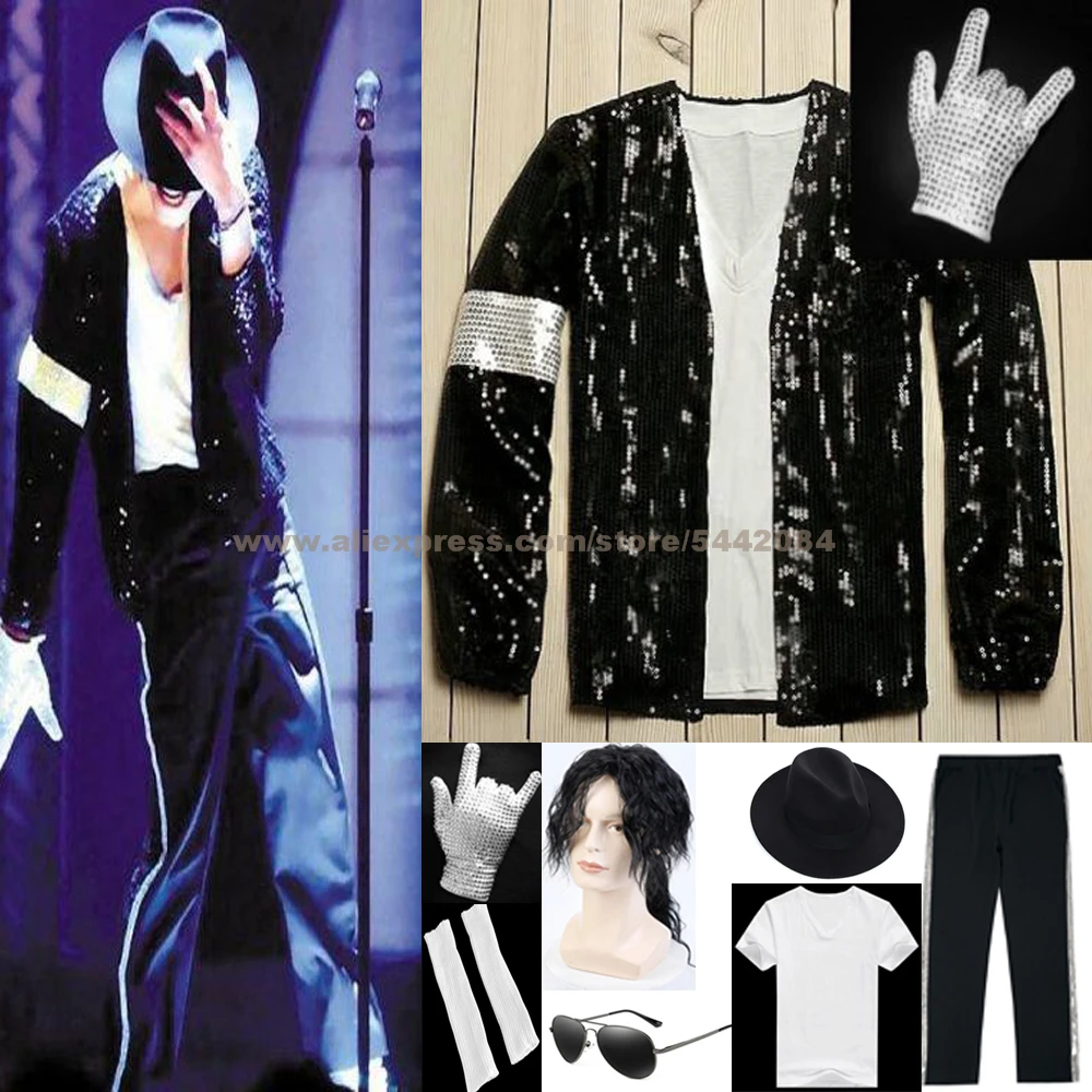 MJ-Michael-Jackson-Jacket-Billie-Jean-Style-Coat-Glove-Cap-Hat-T-shirt ...