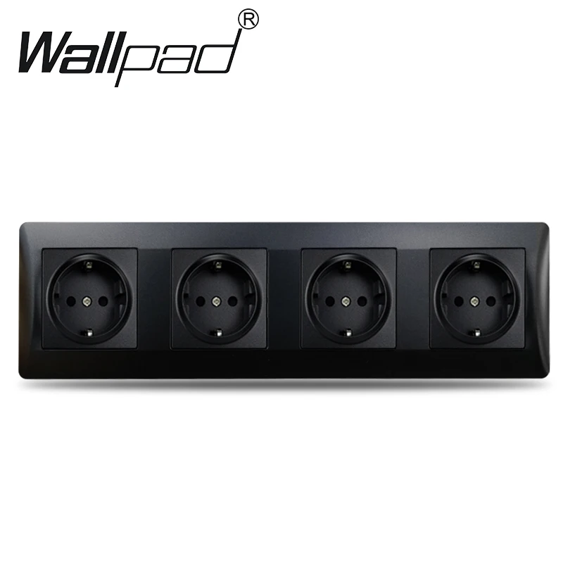 Quadruple Eu Socket Matte Plastic Panel Wallpad Black 16a 300*86mm 4 ...