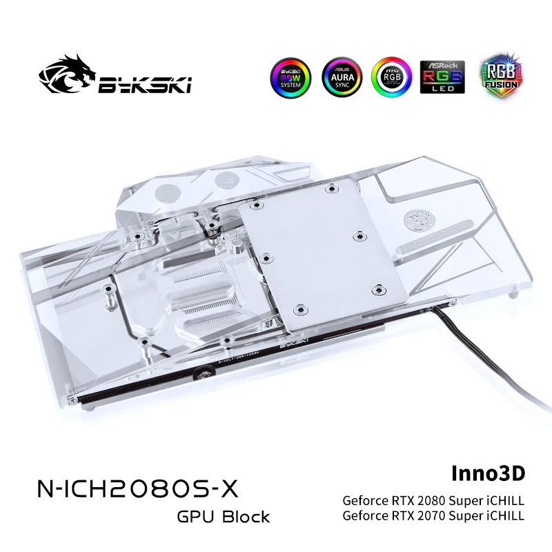 Bykski Bloque de refrigeración por agua GPU, disipación de calor de superordenador, N ICH2080S X ...