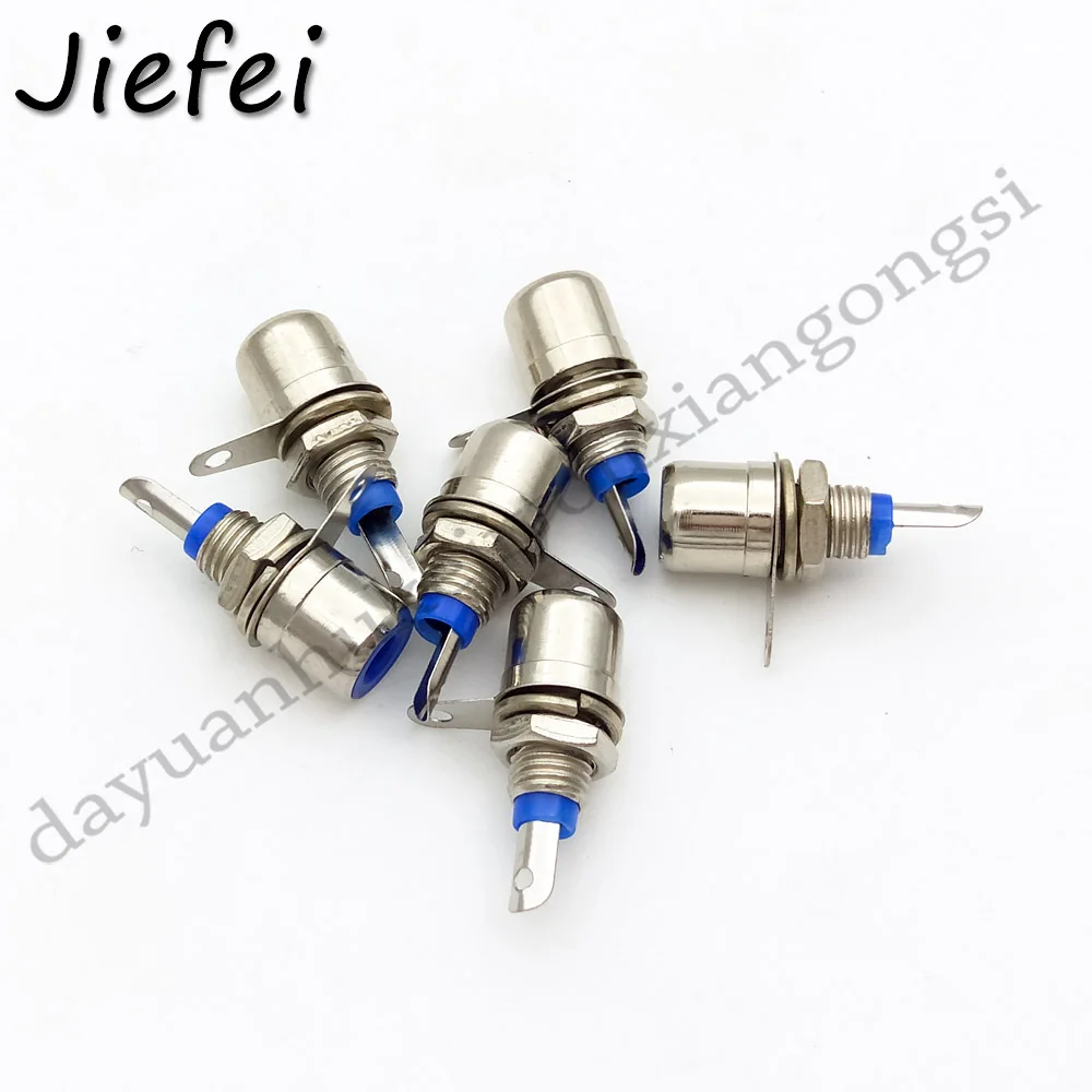 100 pcs metal Female Amplifier RCA Jack Chassis Mount connector blue ...
