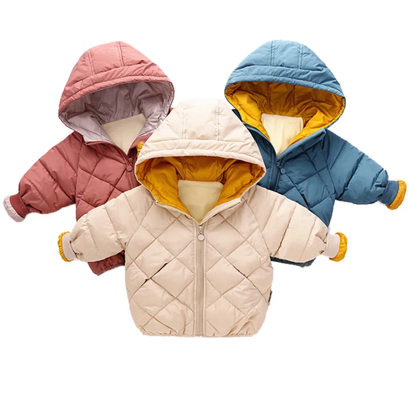 2021 Boys Jackets Children Hooded Outerwear Girls Warm Jacket Children ...