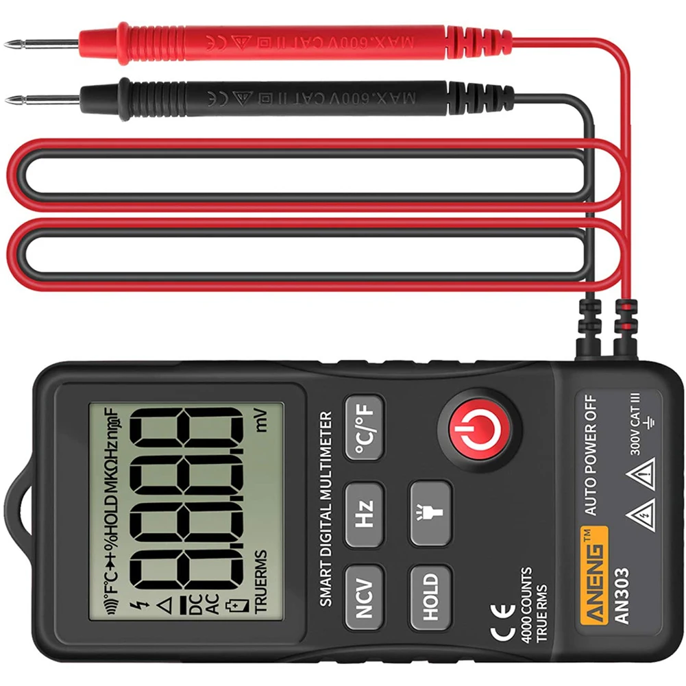 ANENG AN303มิเตอร์มัลติมิเตอร์แบบดิจิตอล True RMS AC/DC ความต้านทานความ ...