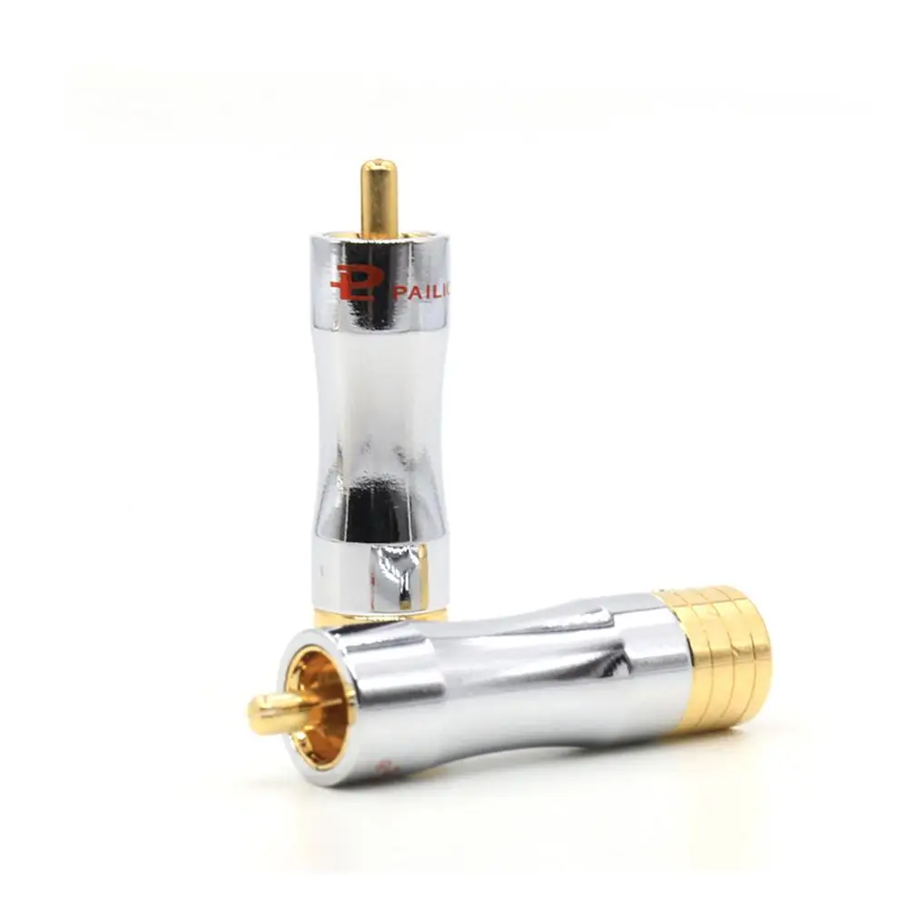 HiFi-4-pcs-Gold-plated-RCA-plug-8mm-audio-cable-RCA-Plug-Audio-RCA ...