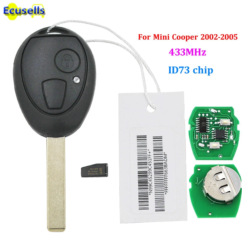 For Bmw Mini Cooper S R50 R53 2002-2005 Remote Key Fob Full Complete ...