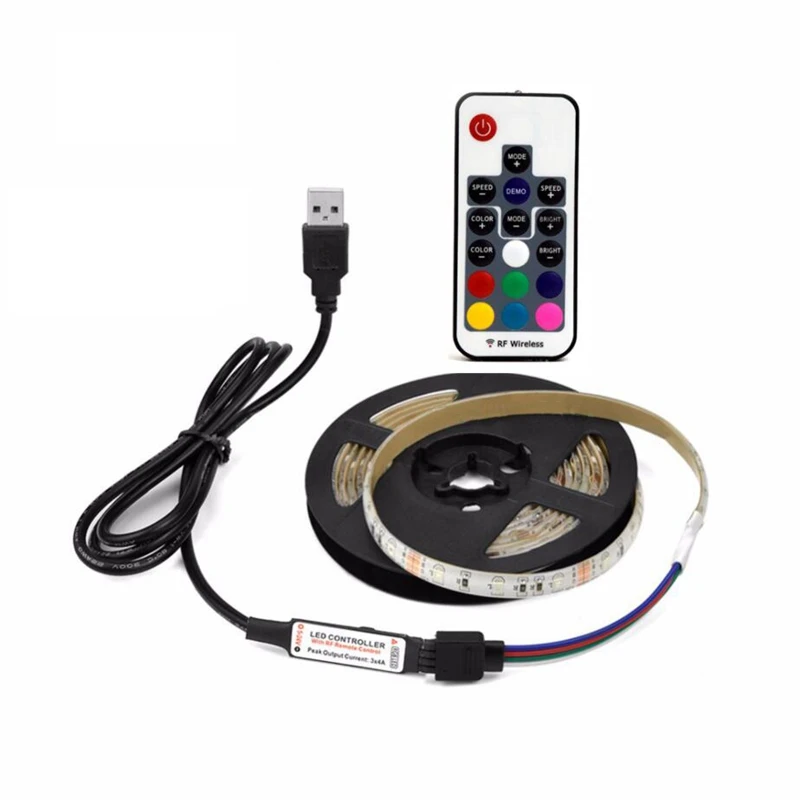 LED Strip Light USB 28355V Flexible LED Lamp Tape Ribbon RGB TV Desktop ...