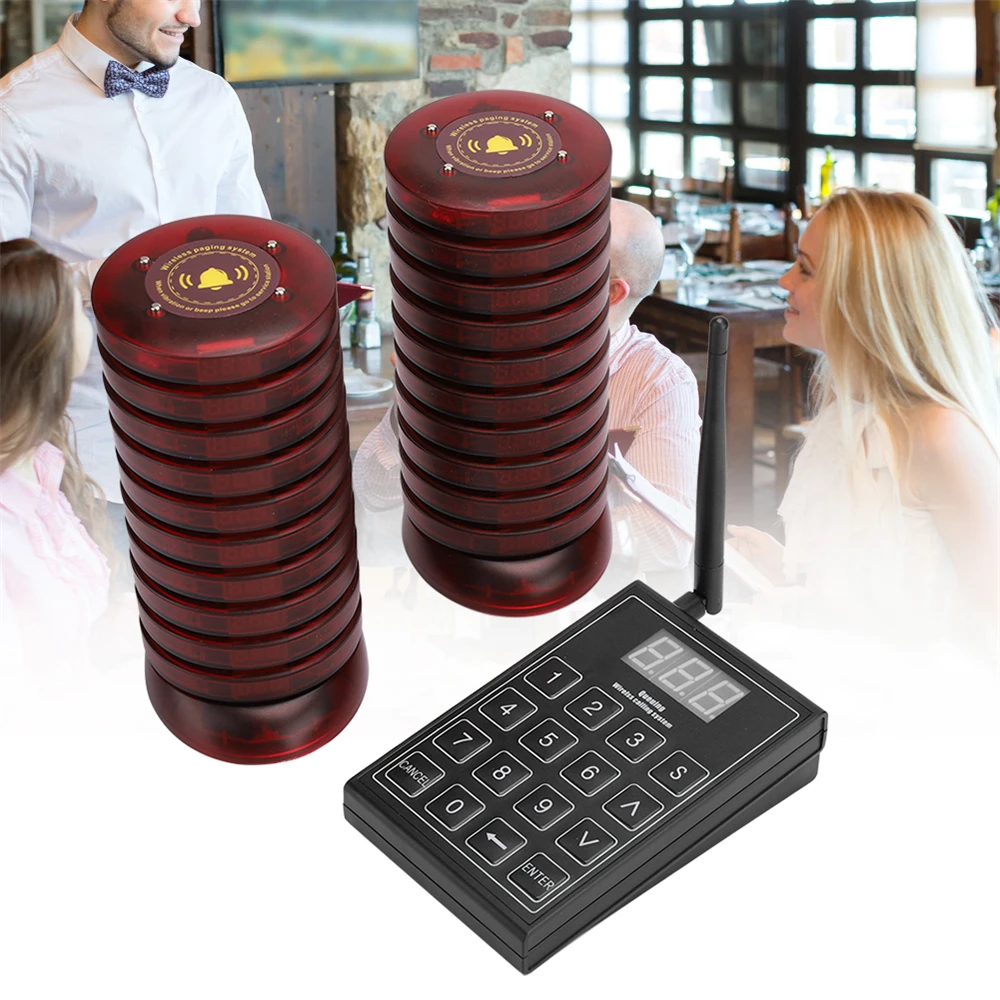 10-20Pcs-Restaurant-Waiter-Pagers-Wireless-Calling-Paging-System-Guest ...
