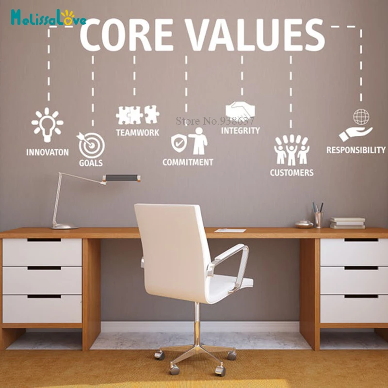Large-Size-Core-Values-Office-Quote-Decal-Teamwork-Goals-Classroom ...