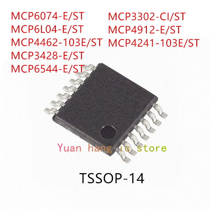 10PCS-MCP6074-E-ST-MCP6L04-E-ST-MCP4462-103E-ST-MCP3428-E-ST-MCP6544-E ...