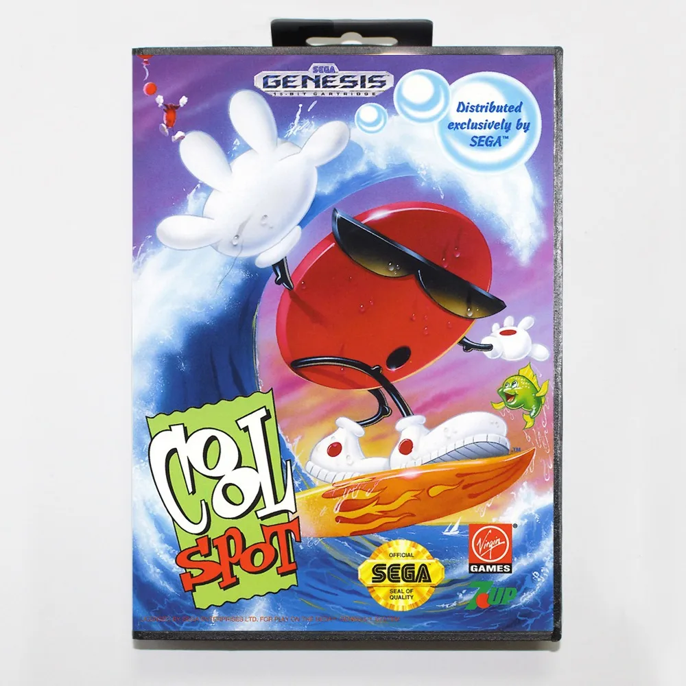 Cartucho de juego Cool Spot, tarjeta de juego MD de 16 bits con caja de venta al por menor para ...