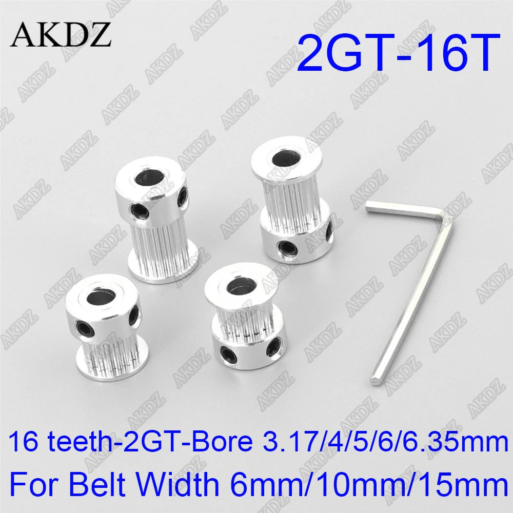16 Teeth 2gt Timing Pulley Bore 3.175/4/5/6/6.35mm For Gt2 Open ...