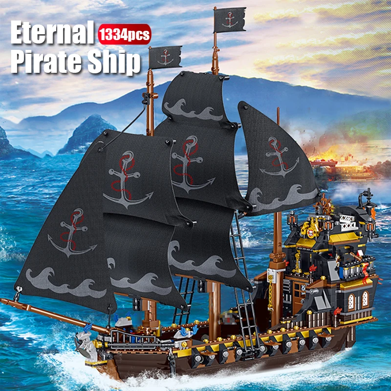 1334pcs the Eternal Pirate Ship Building Blocks Pirates Boat of the ...
