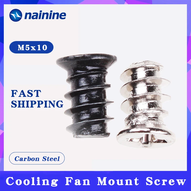20Pcs M5*8/10/12/16 KB Computer PC Case Cooling Fan Mount Screw Heat ...
