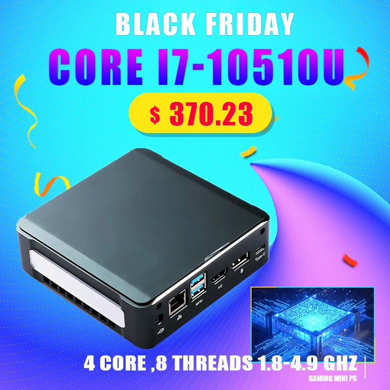 10th gen Mini PC Intel Core i7 10510U Quad Core UHD Grafica Desktop PC ...
