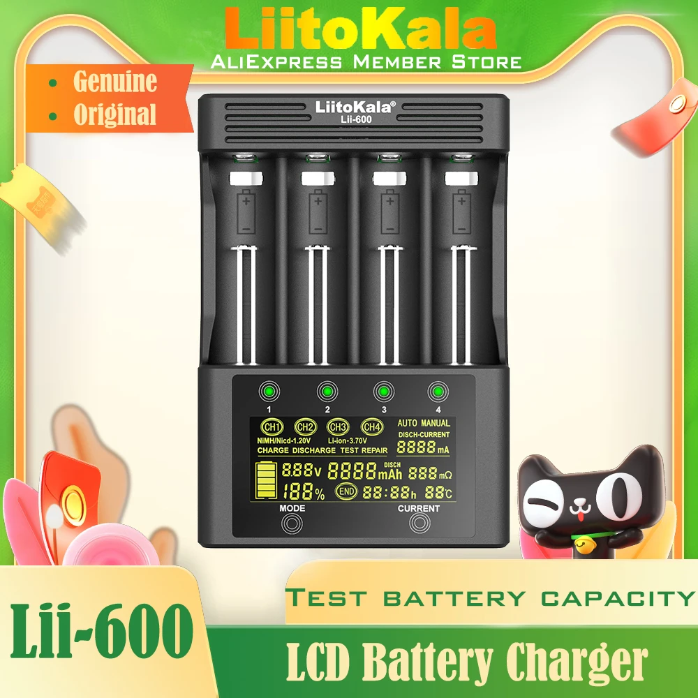 Genuine/original Liitokala Lii-600 Battery Charger Li-ion 3.7v Nimh 1 ...