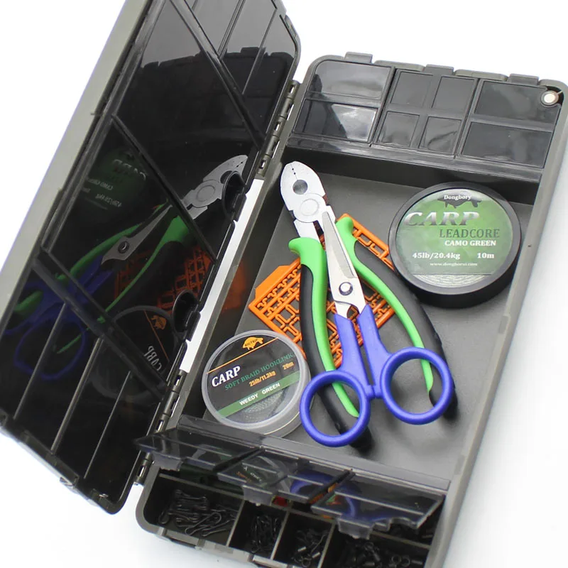 Carp Fishing Tackle Box Kit For Swivels Hooks Anti Tangle Sleeves Hook ...