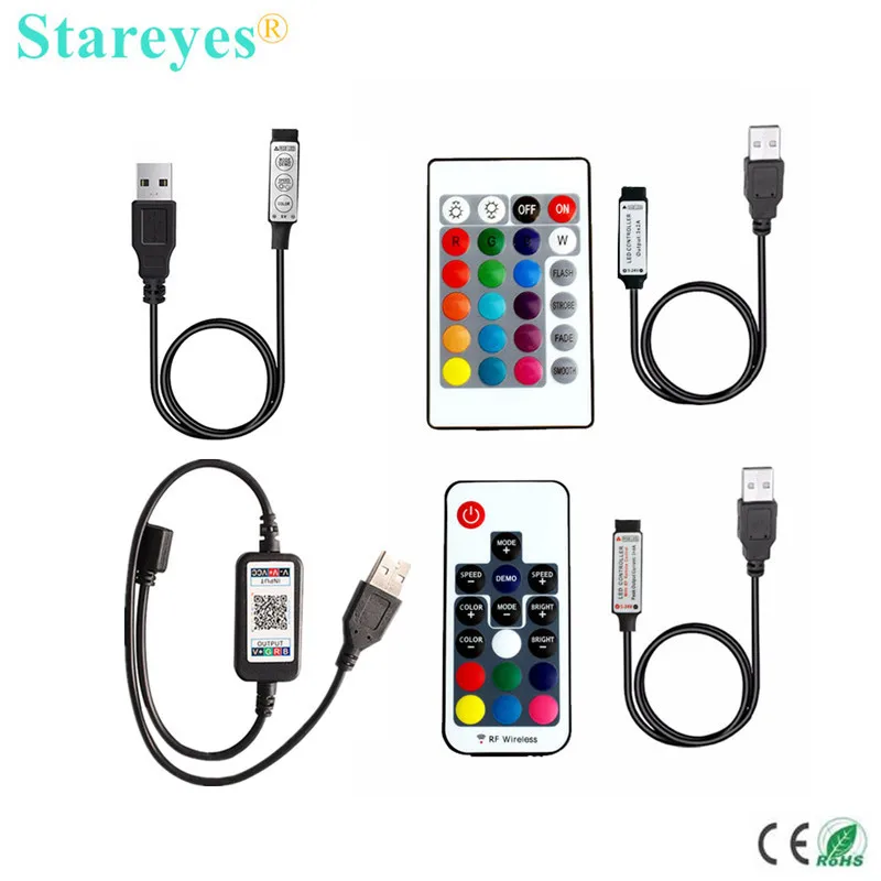 1-Piece-of-DC5V-USB-LED-RGB-Controller-Mini-3Key-Dimmer-IR-24Key-RF ...