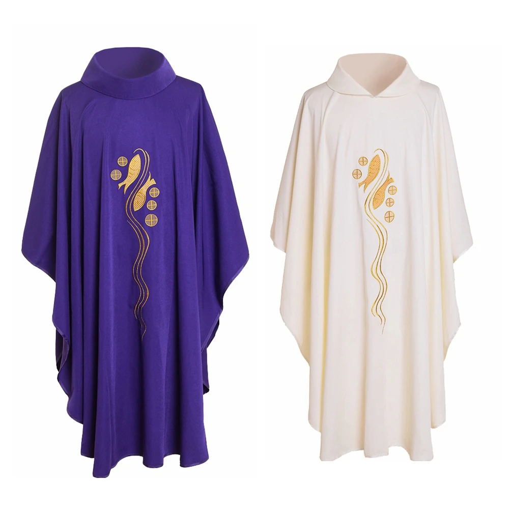 Priest Costume Stole Adult Mens Vestments Church Chasuble Fish ...