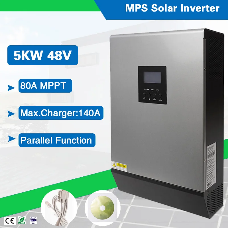 Hybrid Off Grid Inverter 5KVA 48V 220V Pure Sine Wave Solar Inverter ...