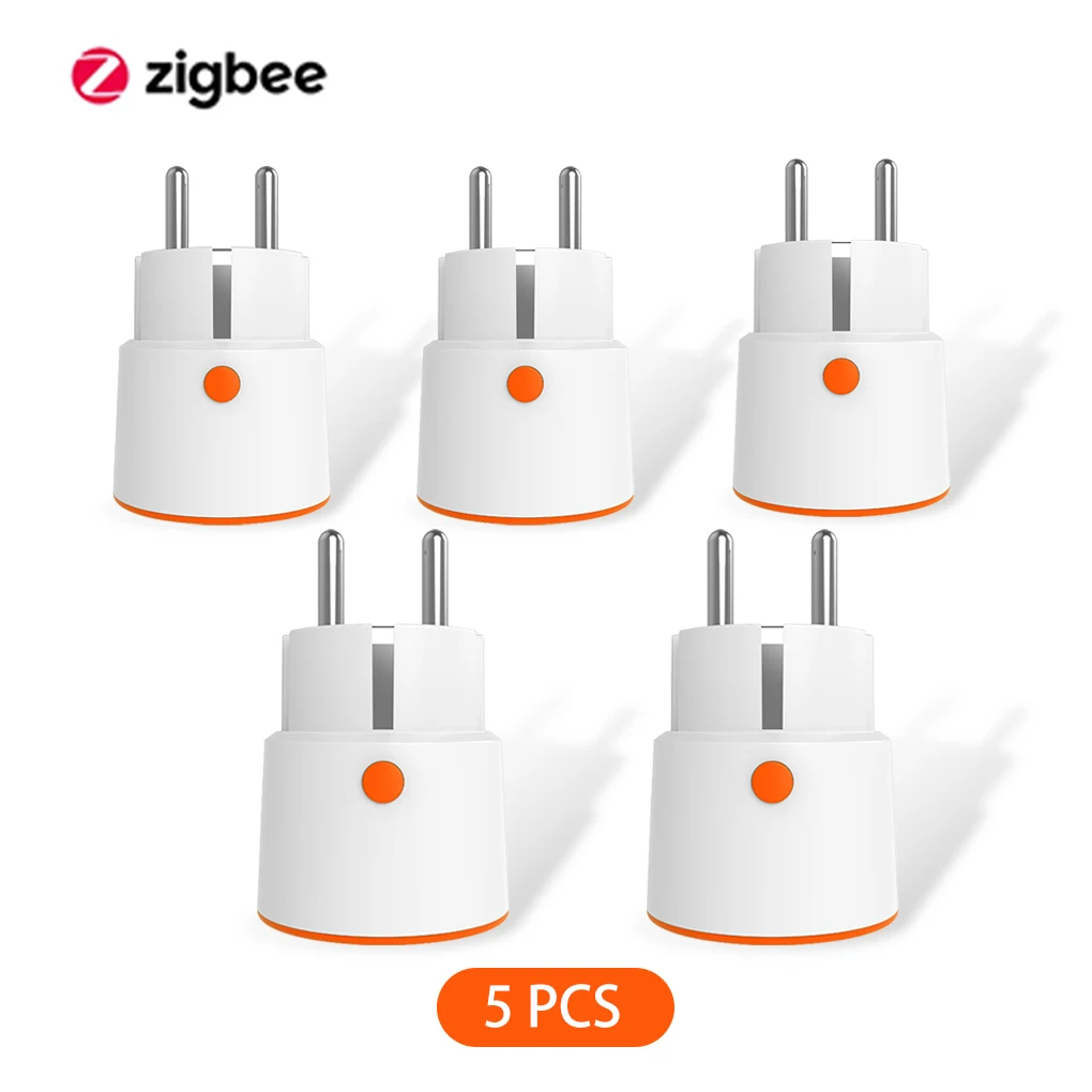 Tuya Smart Zigbee 3.0 Power Plug 16A EU Outlet 3680W Meter Remote Control Work With Alexa And ...