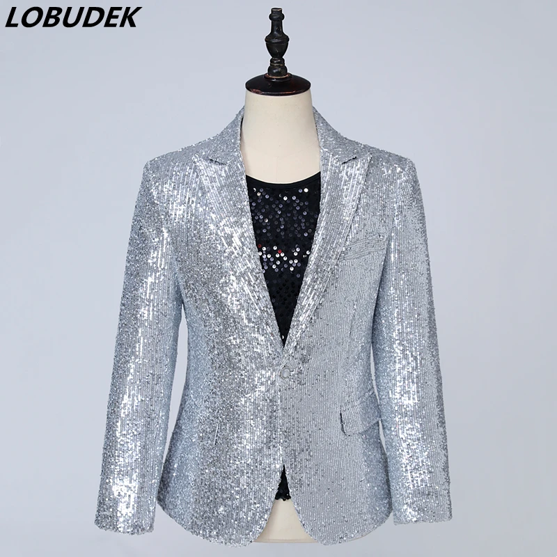 Bar-Male-Singer-Silver-Sequins-Suit-Jackets-Concert-Stage-Performance ...