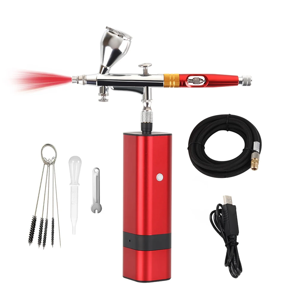 Electric-Spray-Painting-Airbrush-Gun-With-Compressor-Set-Noiseless-Feed ...