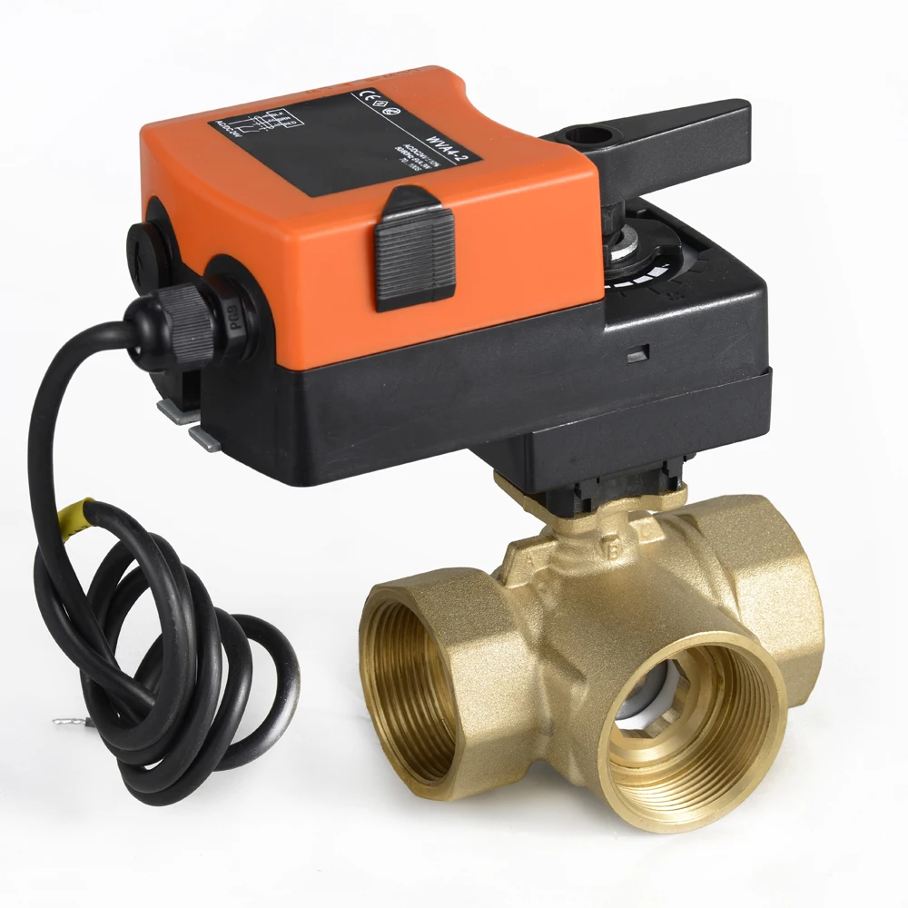 2'' Mixing Valve 0 10V 4 20mA Modulating Valve AC/DC24V, 50mm Three way ...
