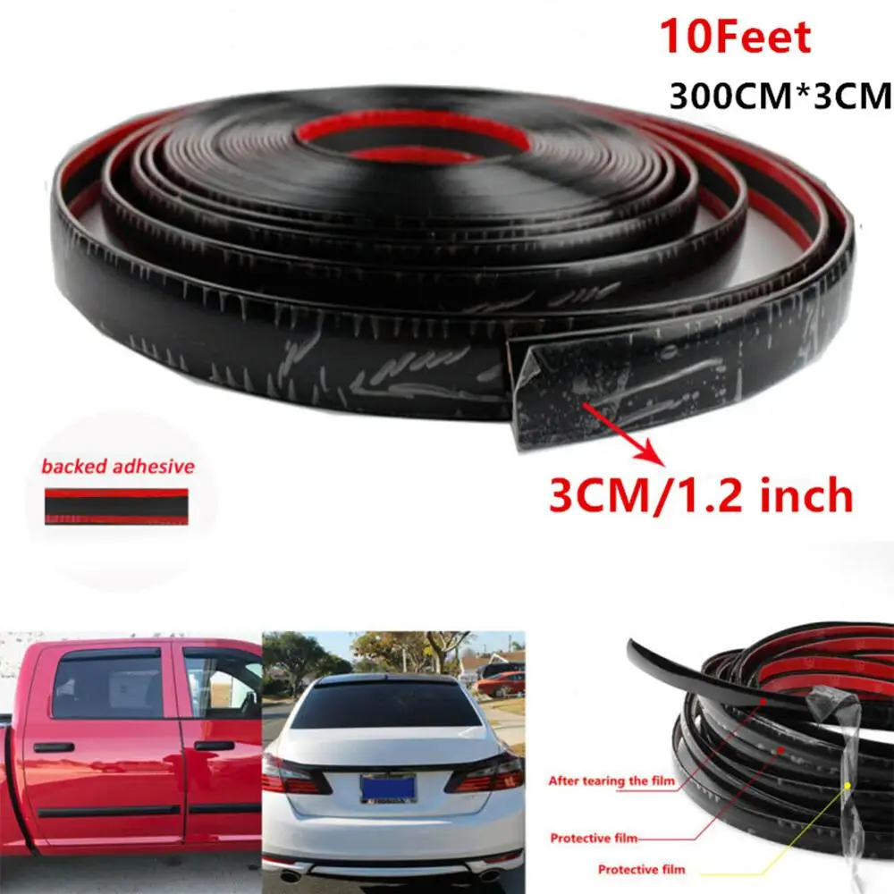 For car universal 300CM*3CM Black Trim Molding Car Door Side Tailgate ...