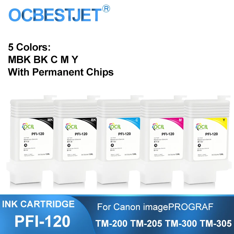 Pfi-120 Pfi120 Refillable Ink Cartridge With Permanent Chips For Canon ...