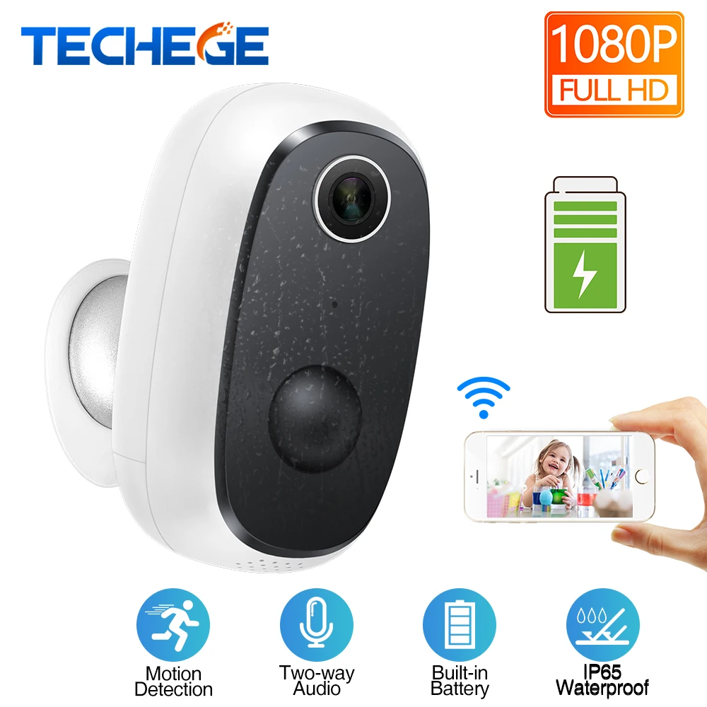 Techege HD 1080P Беспроводная перезаряжаемая батарея с питанием от сети ...