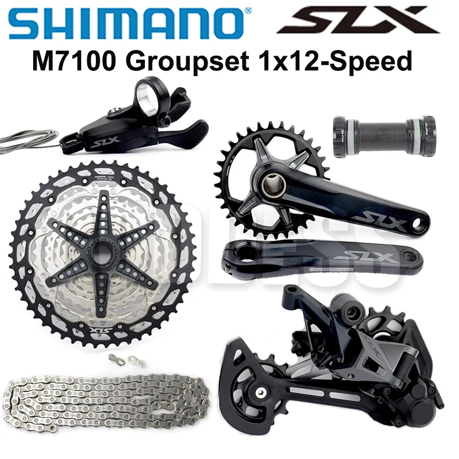 SHIMANO platos y bielas para bicicleta de montaña DEORE SLX M7100, 1x12 velocidades, 10 51T, 32T ...