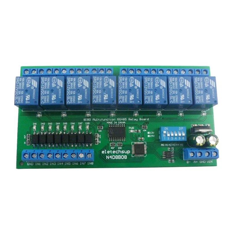 Dc 12V 24V 10A 8 Bemeneti Kimenet Rs485 Relay Modbus Rtu Protokoll ...