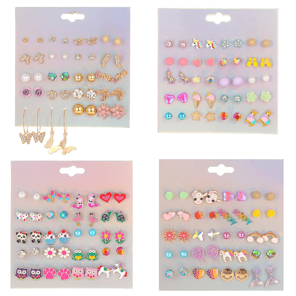 Earrings Girls Kids Set | Earrings Sets Pack Cute | Unicorn Girl ...