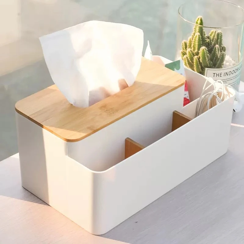 Home Kitchen Tissue Box Wooden Plastic Napkin Holders Multifunctional ...