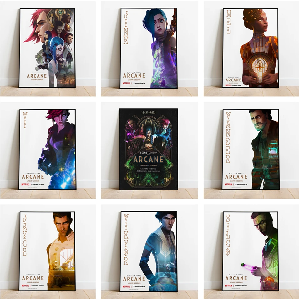 Popular TV Arcane Paper Poster Vi Viktor Jayce Jinx Art Home Decor ...