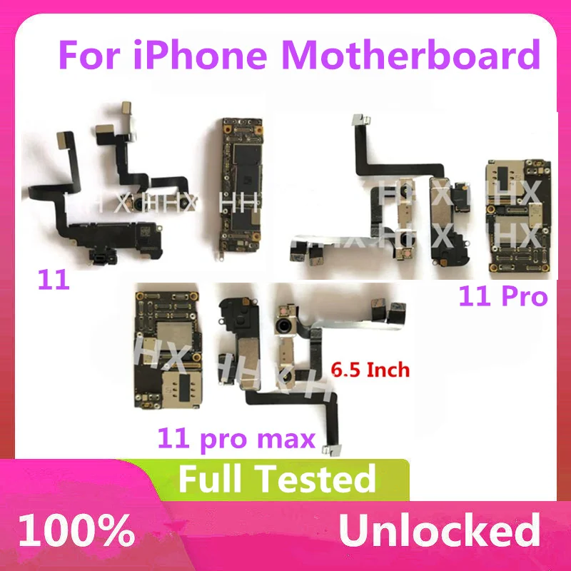 Unlocked For iPhone 11 Motherboard For 11 pro ,11 pro max Logic Board ...
