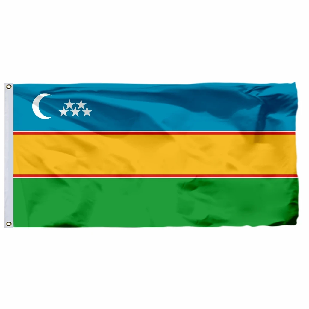 Uzbekistan Karakalpakstan Flag 90x150cm 3x5ft 60x90cm 100d Polyester ...
