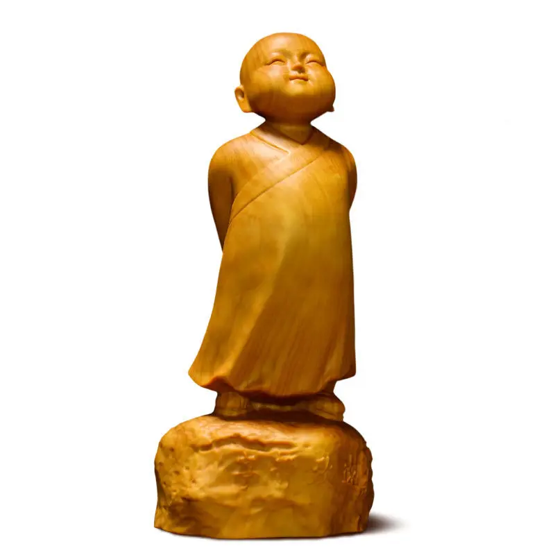 Boxwood Wood Carving Zen Little Monk Tranquility Zhiyuan Solid Small ...