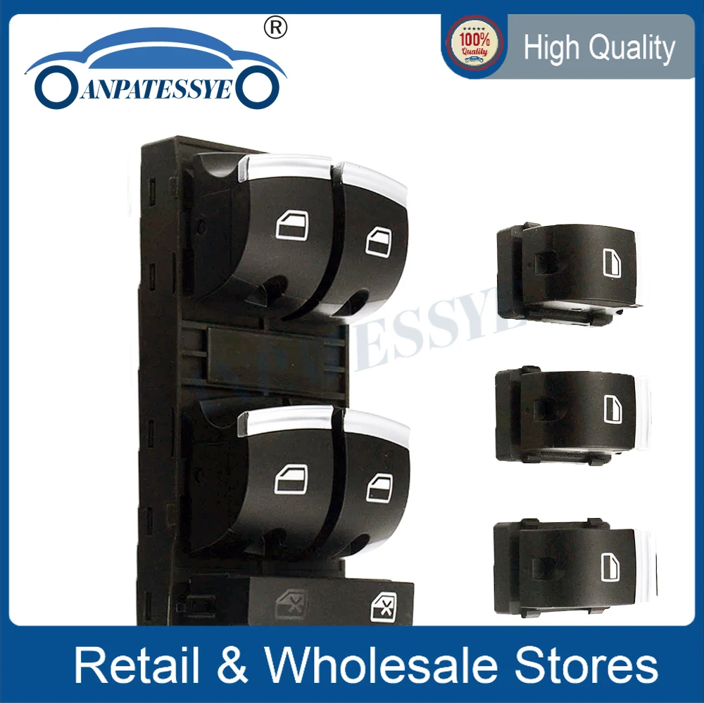 New Chrome Master Window Switch Control Button For Audi A3 8P A6 S6 A4 ...