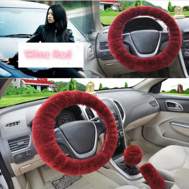 Universal Steering-wheel Plush Car Steering Wheel Covers Winter Faux ...