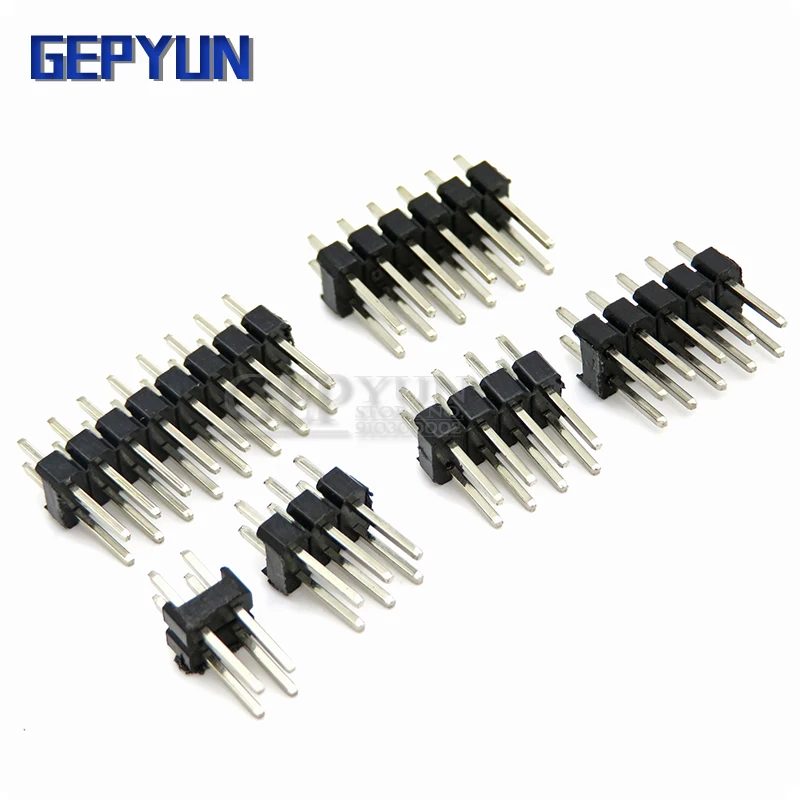 2.54mm Double Row Male 2~40P Breakaway PCB Board Pin Header Connector Strip Pinheader 2 * 2/3/4 ...